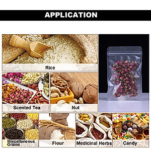 50 Pack Matte Frosted Clear Zipper Food Bags, Stand Up Pouch Bag Resealable Stand Up Candy Bags, Snack Food Tea Packing Dried Fruit Pouches (5.5"x7.8")