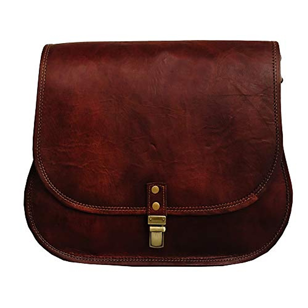 cuero 14 Inch Leather Crossbody Satchel Ladies Purse Women Shoulder Bag Tote Travel Purse Genuine Leather (brown)