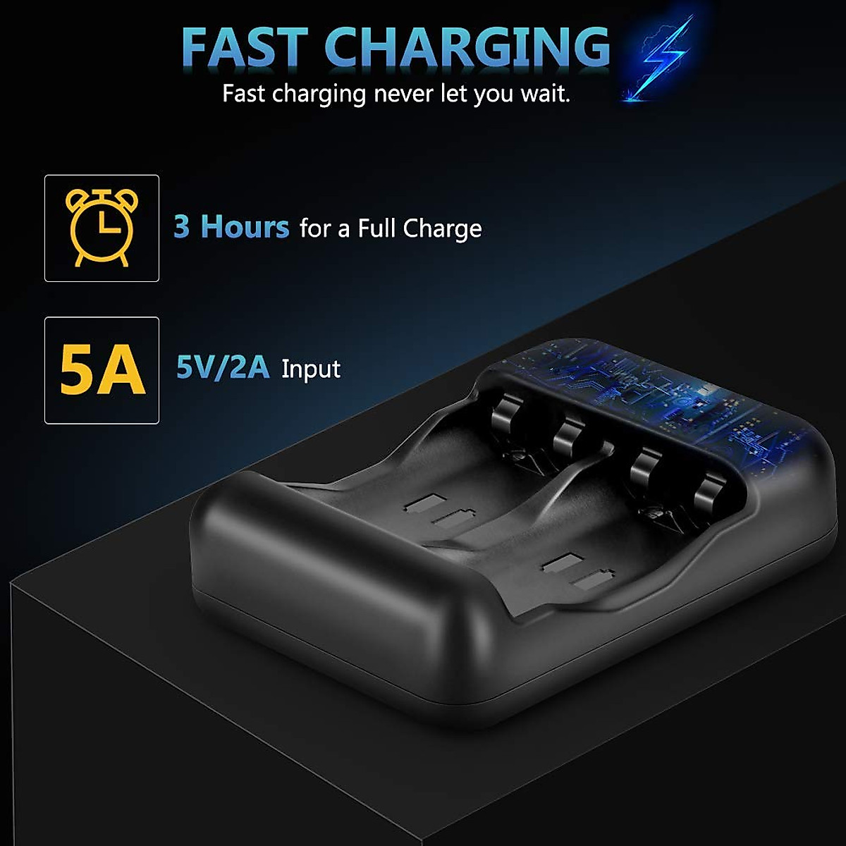 Rapthor Xbox Controller Battery Pack Rechargeable for Xbox One/Xbox Series X/Xbox One S/Xbox One X/Xbox One Elite, 2x2500 mAh Xbox One Batteries Kit with Charger (2 Batteries + Charger)