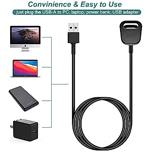 Kissmart Charger for Fitbit Charge 4, Replacement USB Charging Cable Cord Dock Adapter for Fitbit Charge 4 Fitness Wristband (2Pack, 1m/3.3ft)