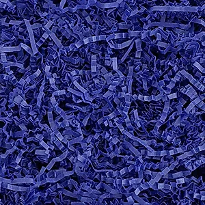 MagicWater Supply Crinkle Cut Paper Shred Filler (1/2 LB) for Gift Wrapping & Basket Filling - Royal Blue