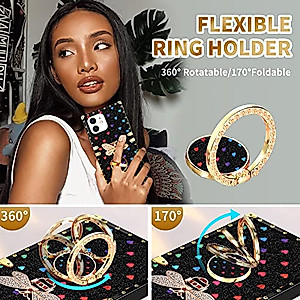 Loheckle for iPhone 11 Case for Women, Designer Square Cases for iPhone 11 with Ring Stand Holder and Lanyard, Cute Design Luxury Bees Squared Edges Cover for iPhone 11 6.1 Inch