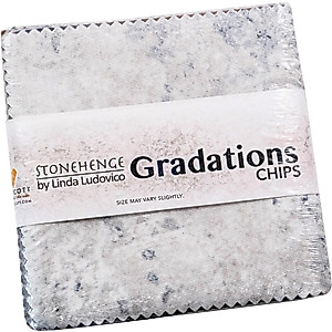 Linda Ludovico Stonehenge Gradations II Graphite Chips 42 5-inch Squares Charm Pack Northcott, Assorted, CGRAD42-99