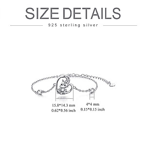 POPKIMI Sterling Silver Frog Link Bracelet for Women Girls (Frog)