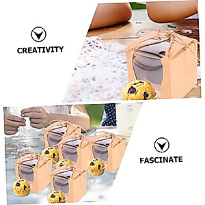 ULTECHNOVO 60 Pcs cake box small pie le mini macaron cookie packaging macarons cookies candy containers chocolate chip muffin mini containers chocolate muffins gift box dessert kraft paper