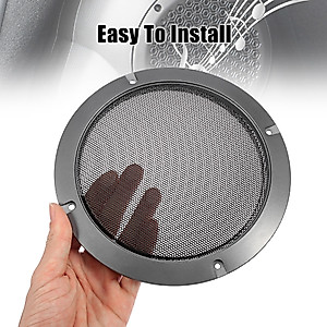 X AUTOHAUX 6.5" Titanium Tone Audio Speaker Cover Mesh Subwoofer Grill Horn Glossy Guard Protector