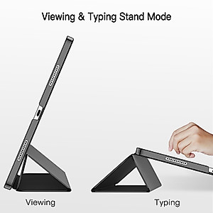 JETech Case for iPad Pro 12.9-Inch (6th/5th Generation, 2022/2021 Model), Slim Stand Hard Back Shell Smart Cover with Auto Wake/Sleep (Black)