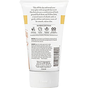 Burt's Bees Peach and Willow Bark Deep Pore Scrub, Exfoliating Facial Scrub, 4 Ounces (Pack of 3)