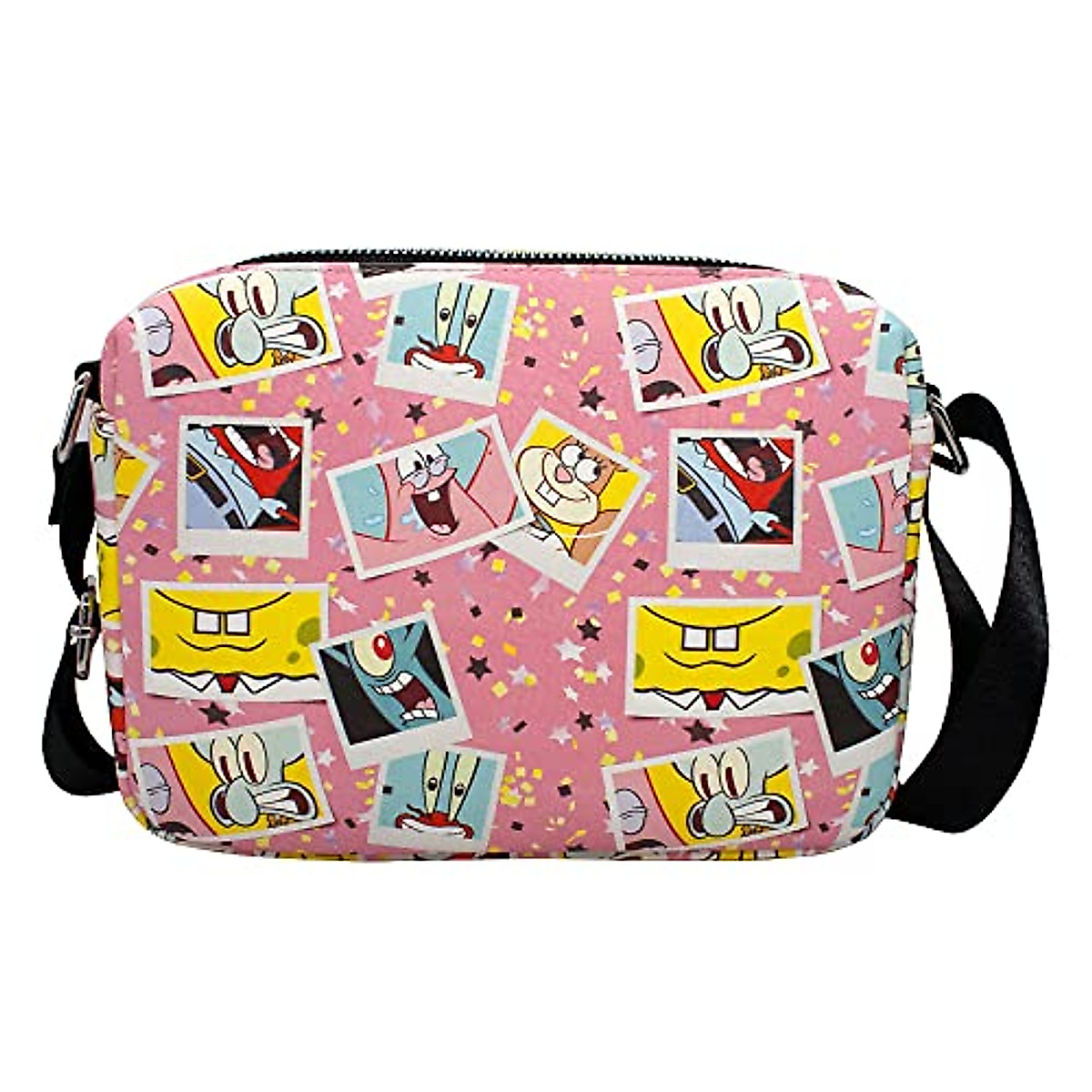 Buckle Down Nickelodeon Bag, Cross Body, Rectangle, Friends Snapshots Photos Scattered, Pink, Vegan Leather, Spongebob Squarepants