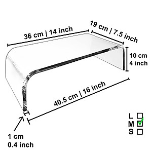 AMT Premium Acrylic Clear Monitor Stand Laptop/PC/Multimedia Monitor Riser for Home Office