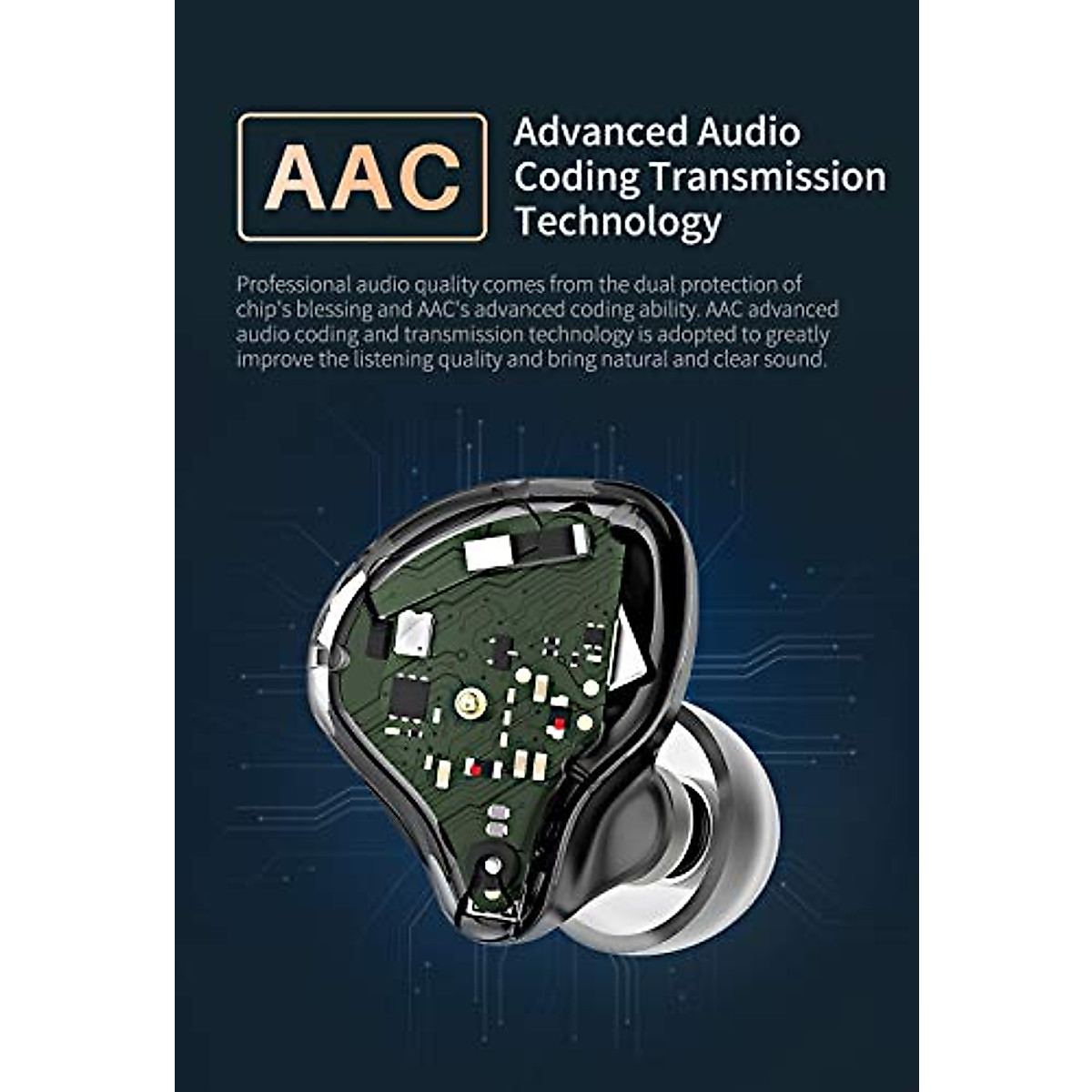 TWS True Wireless Bluetooth 5.0 Earbuds with Microphone,KZ S1D Dynamic Hybrid Dual Driver in Ear Earphones, 3D Stereo Sound Headsets Sports Running Headphones for Cell Phone (White)