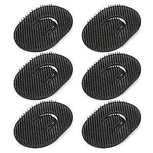 Segbeauty Scalp Massage Brush, 6 pcs Shampoo Brush Floral Shower Comb, Classic Hairdresser Hair Comb, Pocket Hairbrushes Set, Head Massage Brush for Hair Growth Beard Brush Pet Grooming Brushes Black