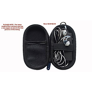 DNPRO-ANC Carrying case Compatible with Bose QuietComfort 20 (QC20/QC20i), Bose SoundSport in-Ear, Bose SoundSport Wireless, B&O H3 ANC, Sennheiser CX700 and Many Other Earphones (PU Leather Black)