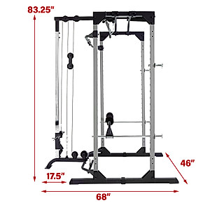 FITNESS REALITY 810XLT Super Max Power Rack Cage with Lat Pull Down and Low Row Cable Attachment