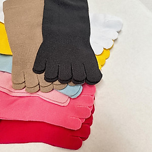 COUVER Light Pink Men's/Women's 5 Finger Toe Socks Ankle, Small (1 Pair)