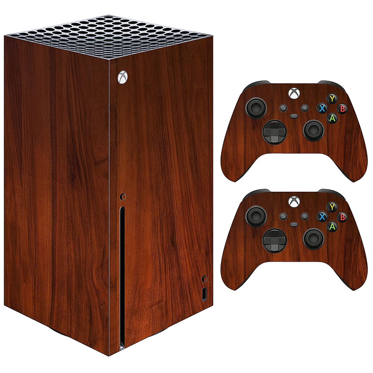 VWAQ Wood Grain Skin Designed to Fit Xbox Series X Console and Controllers - XSRSX4