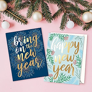 Sweetzer & Orange New Year Cards with Envelopes. 24 Set Box of Holiday Cards. Thick Note Cards and Envelopes, 300gsm Greeting Cards With Envelopes (120gsm). Happy Holidays and Thank You Cards