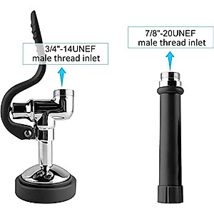 IMLEZON Pre Rinse Sprayer Commercial Sink Faucet Spray Valve Chrome Finished (Black), (IM-US-KH12)