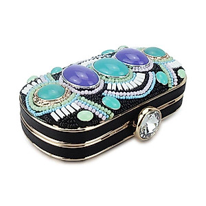 ZLXDP Big Diamond Crystal Women Evening Bag Wedding Chain Clutches Party Lady Shoulder Bags (Color : E, Size : 1)