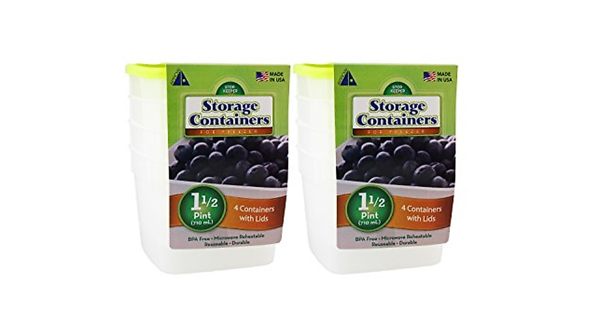 Arrow Plastic Stor-Keeper Freezer Containers — 8-Pack 1.5 Pint Set