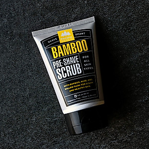 Pacific Shaving Company Bamboo Pre-Shave Scrub - With Bamboo, Aloe & Willow Bark,Exfoliates,Soothes & Moisturizes Skin,Helps Control Blemishes,Fragrance-Free,All Skin Types,Made in USA, 3 oz (3 Pack)