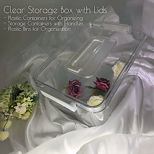 RETRONLY Clear Latch Boxes for Storage - 9 Qt Plastic Storage Containers with Lids, Clear Bins for Storage & Organizer, Storage Bins with Handle(36 QT, 4 Pack)