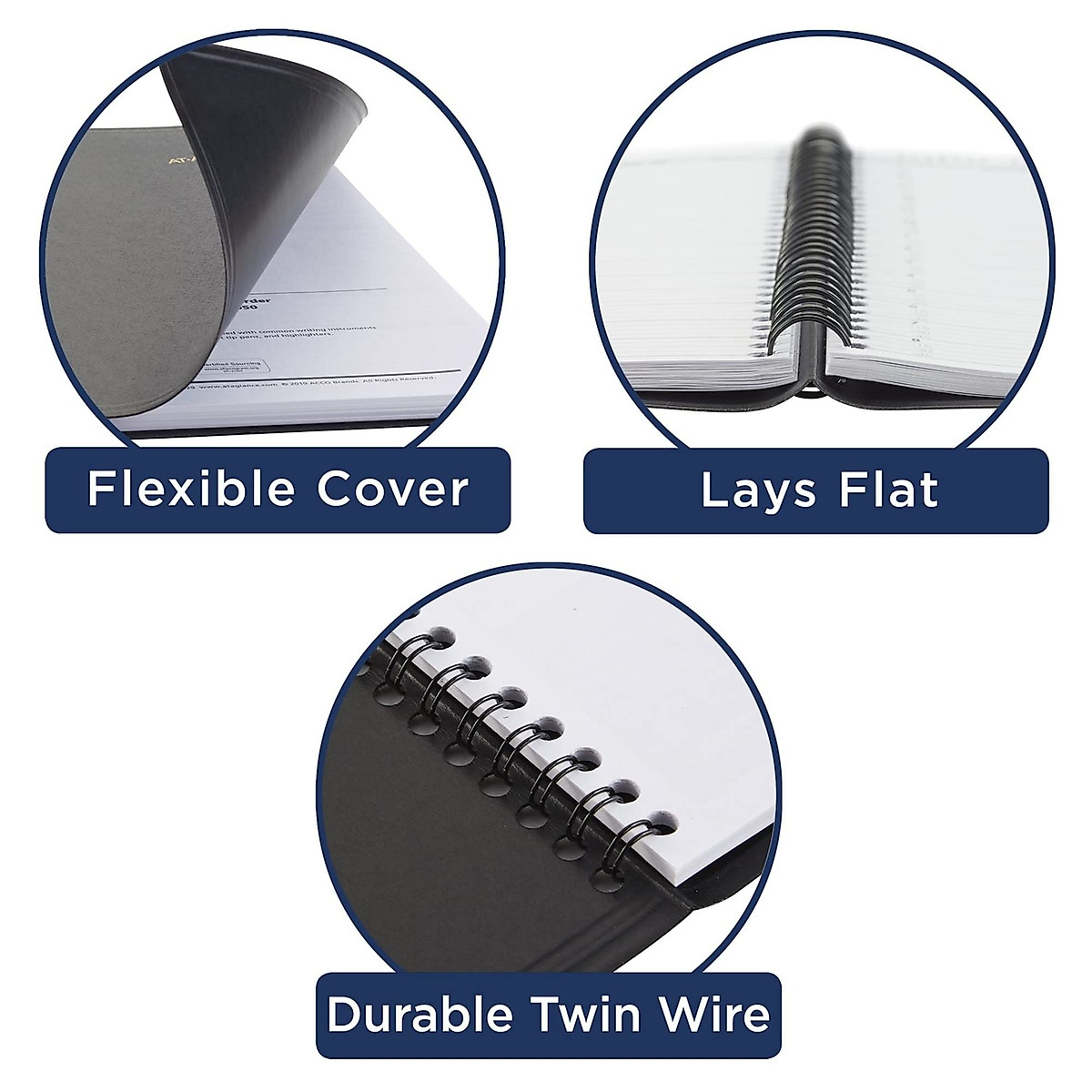 AT-A-GLANCE 2023 Weekly Planner, DayMinder, Hourly Appointment Book, 3-1/2 x 6", Pocket Size, Tabbed Telephone/Address Pages, Texture Cover, Black (G25000)