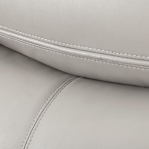 Familymill L-Shaped Breathable Leather Manual Reclining Sectional Sofa Sets for Living Room and Bedroom, Cream