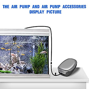 19.86/32.8/101.7 feet Aquarium Airline tubing air Stone for Fish Tank Aquarium Check Value Aquarium Suction Cups Aquarium air Controller and I T Connector (6.5 feet tubing with 1 Outlet air Pump)