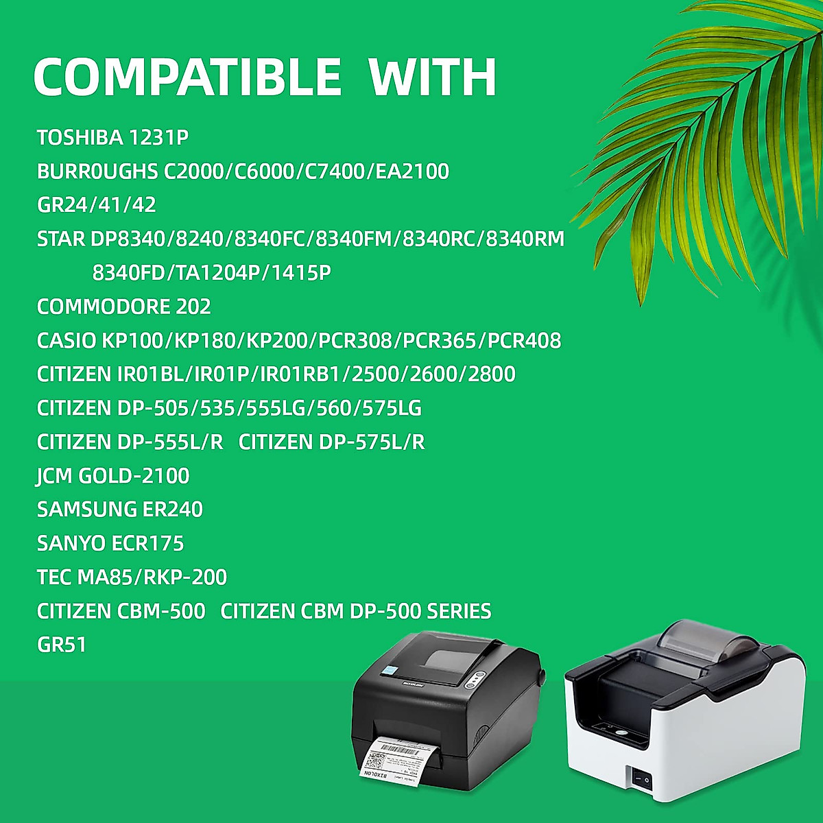 Cosob 3 Pack Calculator Ribbon Replacement for GR24BR Porelon 11216 Universal Twin Spool Ribbon Compatible with Sharp El-1197 PIII,Canon Mp11dx Printer (Black and Red)