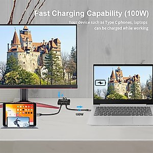 ConnBull USB-C Switch 2 in 1 Output Upgrade Version Supports 4K@120Hz 8K@30Hz Video / 10Gbps Data Transfer Compatible with Thunderbolt Device, Black