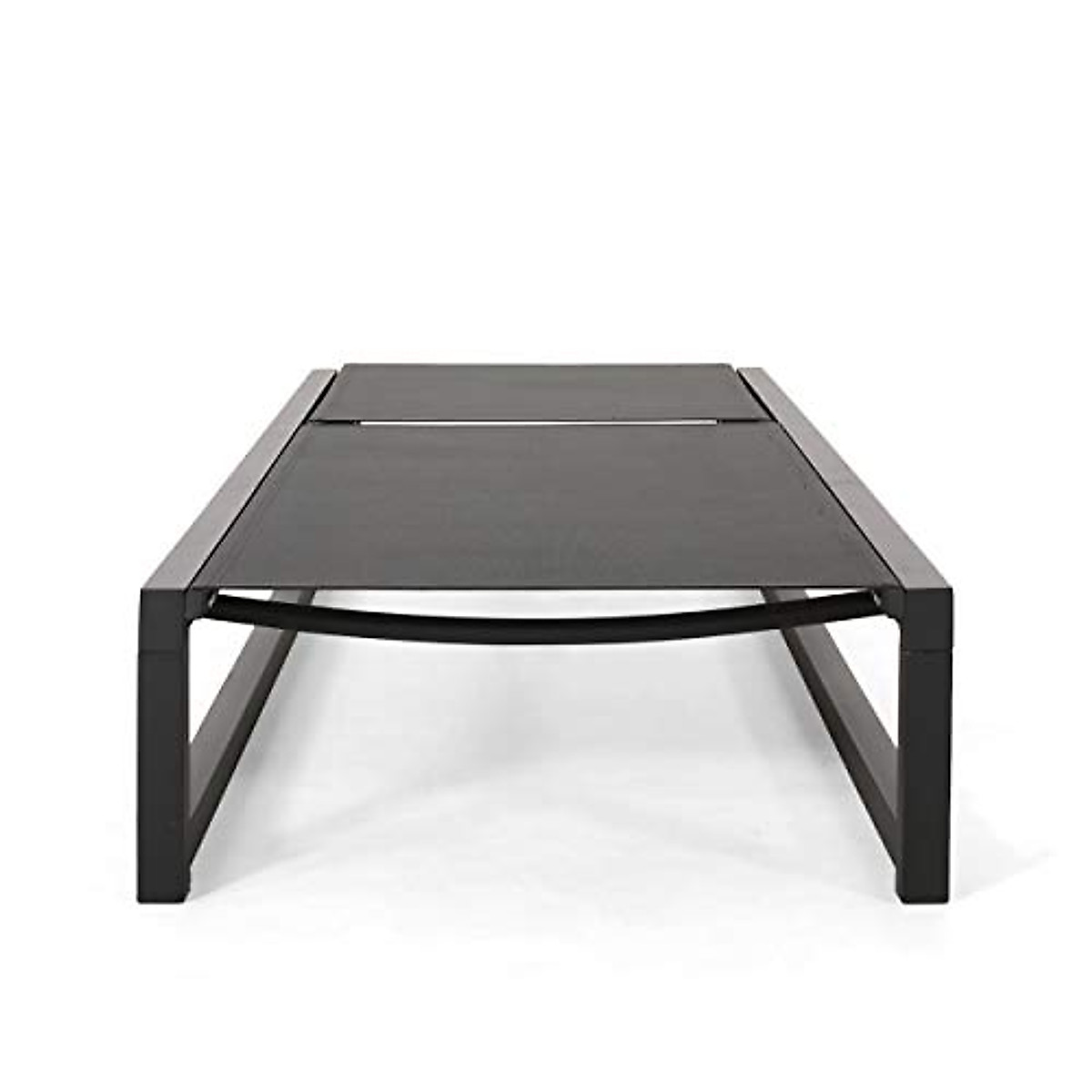 Christopher Knight Home Vivian Outdoor Aluminum Chaise Lounge with Mesh Seating (Set of 2), Black