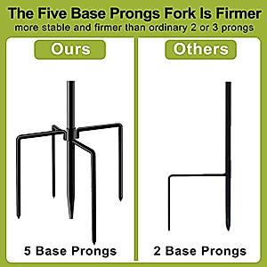 Double Shepherds Hook for Outdoor,62 Inch Bird Feeder Pole with 5 Prongs Base,Adjustable Heavy Duty Garden Hanging Holder for Hanging Plant,Solar Light,Weddings Decor,Hummingbird Feeder(1 Pack)