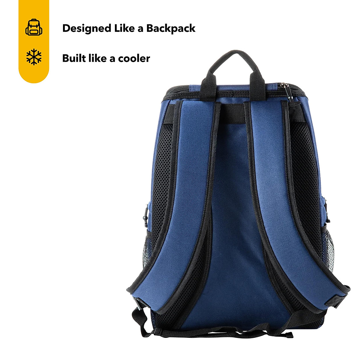 RTIC Lightweight Backpack Cooler, Navy& Black, 15 Can, Portable Insulated Bag, for Men& Women, Great for Day Trips, Picnics, Camping, Hiking, Beach, or Park