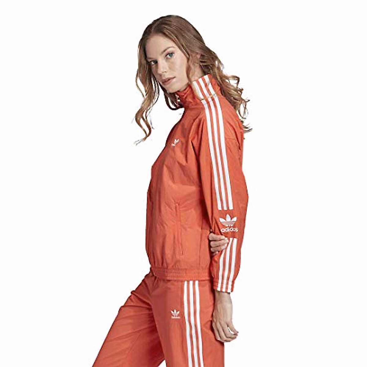 adidas Originals Women's Lock Up Track Top Jacket, Trace Scarlet/White, 2XS