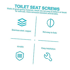 Housoutil 4 Pcs Toilet Tank Bolts Toilet Screws Metal Screws Toilet Bolts Toilet Fixing Bolt Toilet Bolts Metal Toilet Washers Bolts Toilet Cover Bolts Universal Toilet Seat Bolts Nut Golden