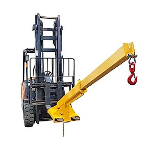 TECHTONGDA Fork Mounted Hoist Jib Boom Crane, 6600LB Capacity Telescopic Boom Lift Crane, 63"-98" Manual Telescoping, Forklift Mobile Crane Lifting Hoist, Forklift Boom Attachments Lifting Equipment
