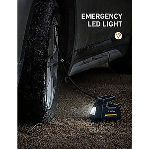 AstroAI Tire Inflator Portable Air Compressor Air Pump for Car Tires - Car Accessories, 12V DC Auto Pump with Digital Pressure Gauge, 100PSI with Emergency LED Light for Bicycle, Balloons