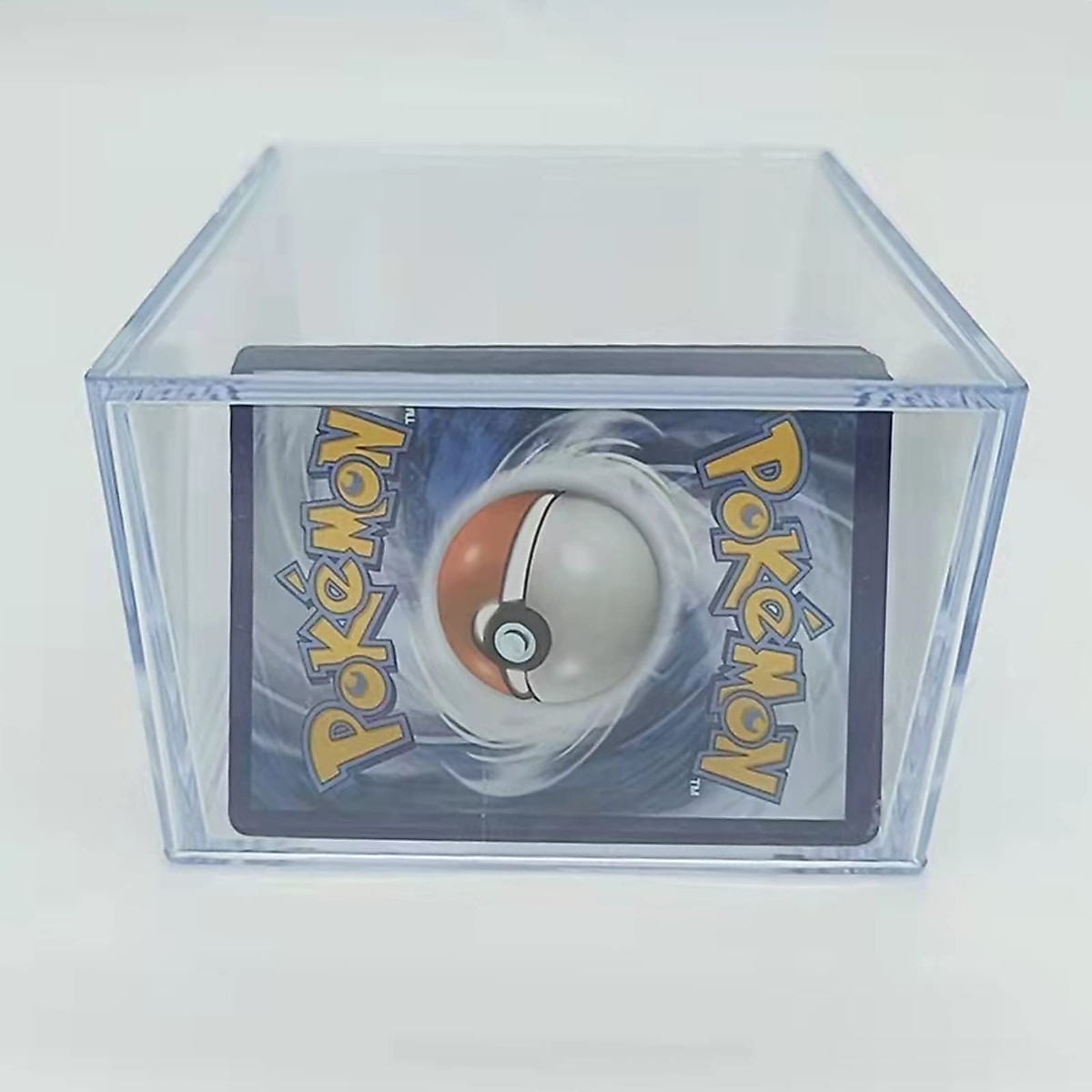 for Pokemon Cards Box, Acrylic Trading Card Storage Organizer Clear Boxes,for Sports Football, Basketball, Baseball, Hockey Magic Cards,White 1 Pack