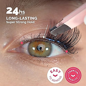 Renata Beauty Lash Glue for False Eyelash Extensions – 24 Hour Transparent Glue for False Lashes – Waterproof Cluster Lash Glue with Dual Function Flexible Brush Tube – Compatible with Glue Remover
