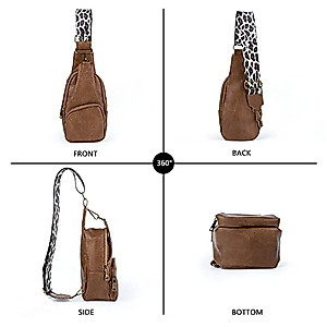 MEEJUNE Small Crossbody Sling Bag for Women - Chest Bag for Women Fashionable-Brown