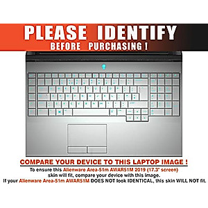 Decalrus - Protective Decal Floral Skin Sticker for 2019 Alienware Area-51m AWAR51M (17.3" Screen) case Cover wrap ALarea51m_17-100