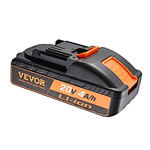 VEVOR 20V 4.0Ah Lithium-Ion Battery - High-Capacity Replacement Battery Pack for Power Tools Batteries, Compatible with 20V Cordless Power Tools
