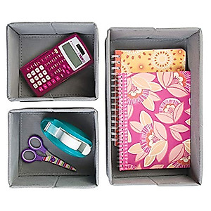 iDesign Aldo Fabric Collapsible Drawer Organizer Cubes - Gray (Set of 3)