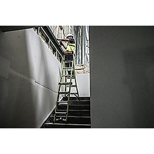 Little Giant Ladders, King Kombo 2.0 XT, Industrial, M6, 6 Ft. A Frame, 10 Ft. Extension, Fiberglass, Type 1AA, 375 lbs Weight Rating, (13936-071), Hi-viz Green