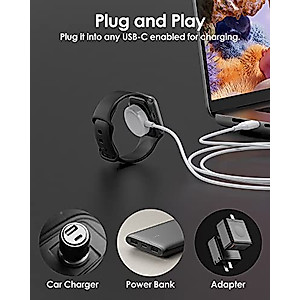 2-Pack Watch Charger Compatible with Apple Watch Charger, USB-C & USB-A Portable Fast Magnetic Wireless Charging Cable Compatible for iWatch Series Ultra 8 7 6 5 4 3 2 1 SE SE2, White(3.3FT/1M)