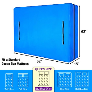 MorTime Mattress Bags for Moving and Storage, Zippered Mattress Storage Bag with 8 Strong Carrying Handles, Reusable Mattress Protector Cover Moving Supplies (Queen)