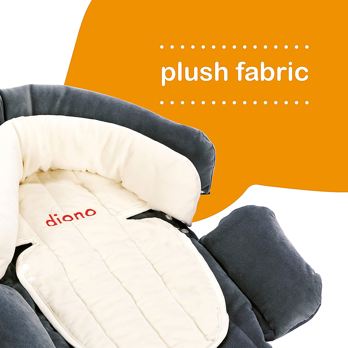 Diono Cuddle Soft Pack of 2 Baby Head Neck Body Support Pillows for Newborn Baby Super Soft Car Seat Insert Cushion, Perfect for Infant Car Seats, Convertible Car Seats, Strollers, Gray