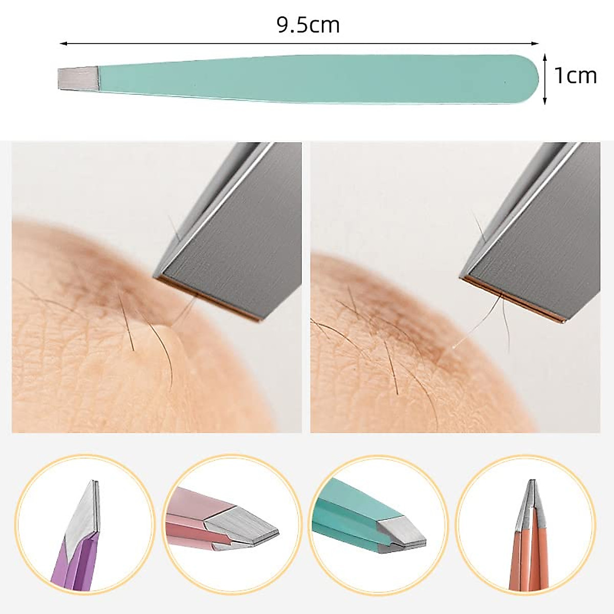 Curved Eyelash Scissors Small Mini Eyebrow Scissors for Women Eyebrow Grooming Kit Tweezers Set Stainless Steel Facial Hair Eyebrow Remover Tools for Women Girls (Set of 5pcs)