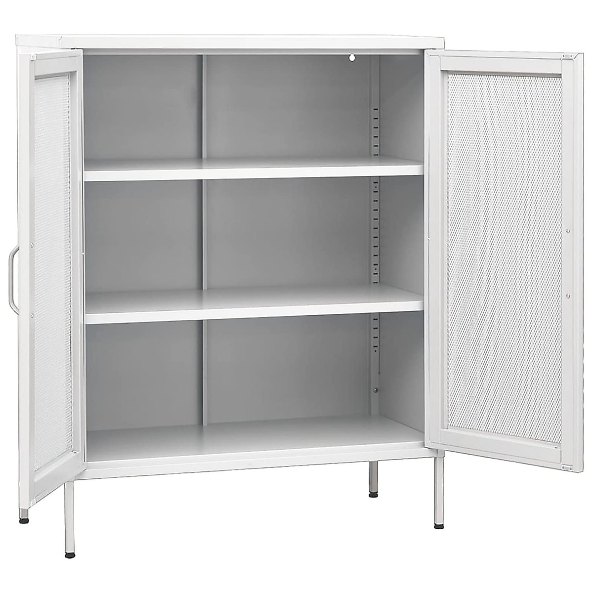 Mogou Storage Cabinet，Outdoor Kitchen Cabinets, Shoe Storage, Garden Patio Storage Cabinet Furniture Waterproof Tool Shed White 31.5"x13.8"x40" Steel